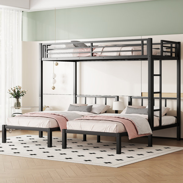 Isabelle & Max™ Twin Over Twin & Twin Bunk Beds For 3, Twin XL Over Twin & Twin Bunk Bed Metal ...